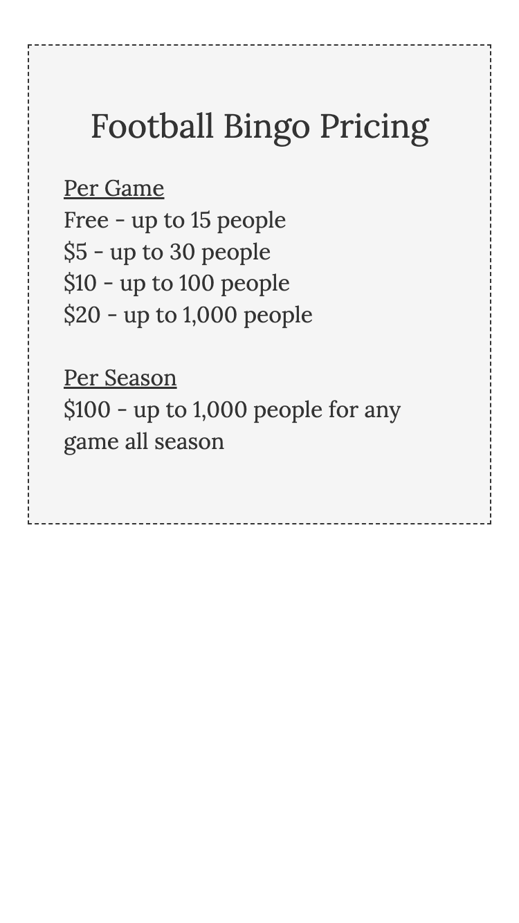 Football Bingo Online - Free App To Generate & Score Cards For Your Game