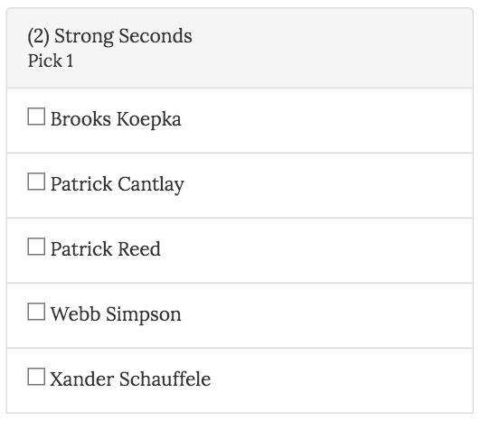 10 Fun Masters Pool Picksheet Setups